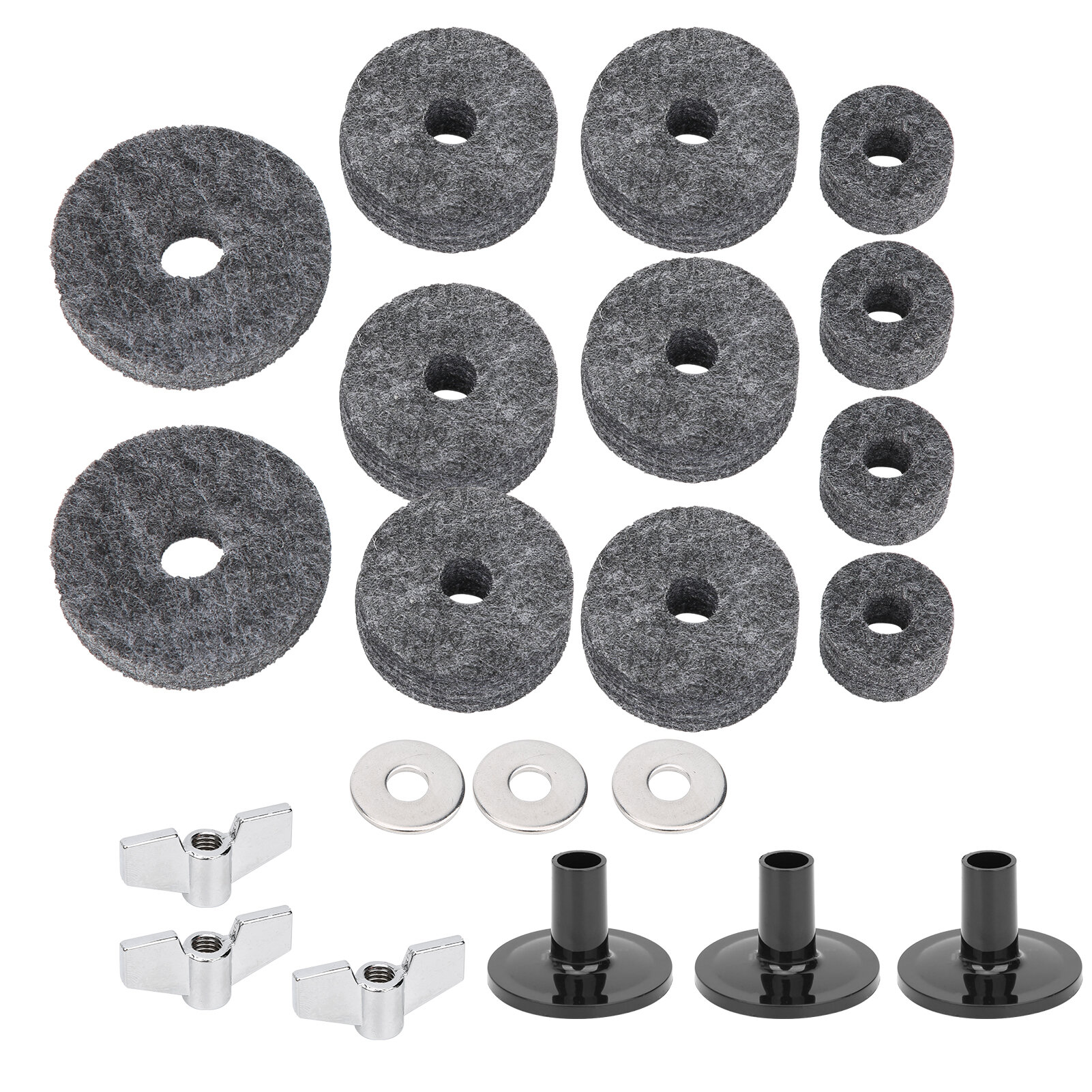 Комплект из 21 войлочной подкладки для барабана, противоскользящие гайки, шайбы, корпус, аксессуары для музыкальных инструментов.