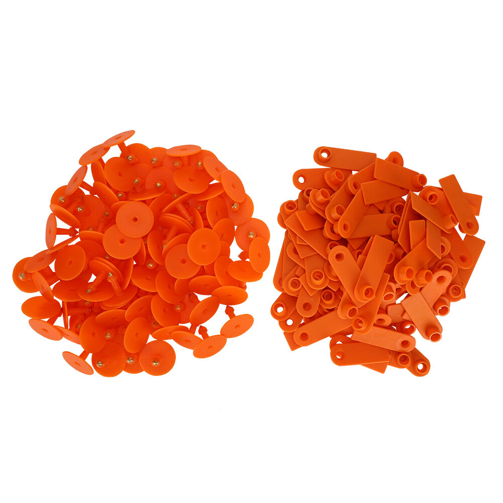 100 шт, идентификационная ушная бирка для животных, анти-потерянный нетоксичный маркер, аксессуар для фермы, крупного рогатого скота, овец, свиней, оранжевый