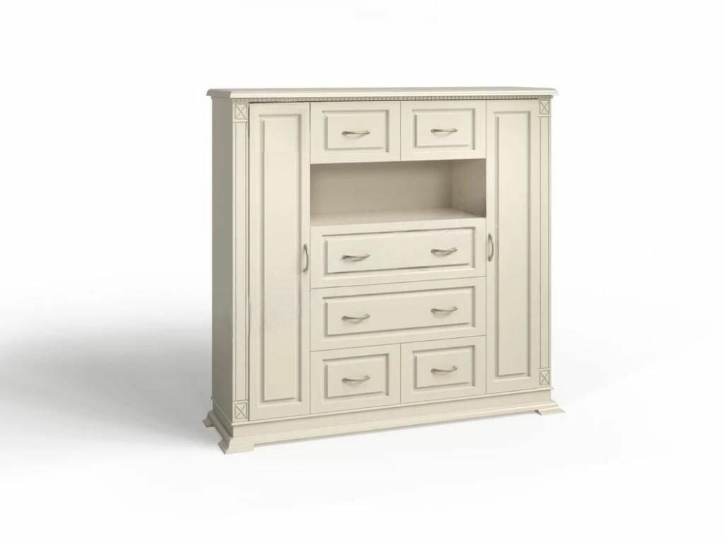 Комод Верди №165 из Массива сосны, 6 ящ, 150х45х150 см, классический орех 2