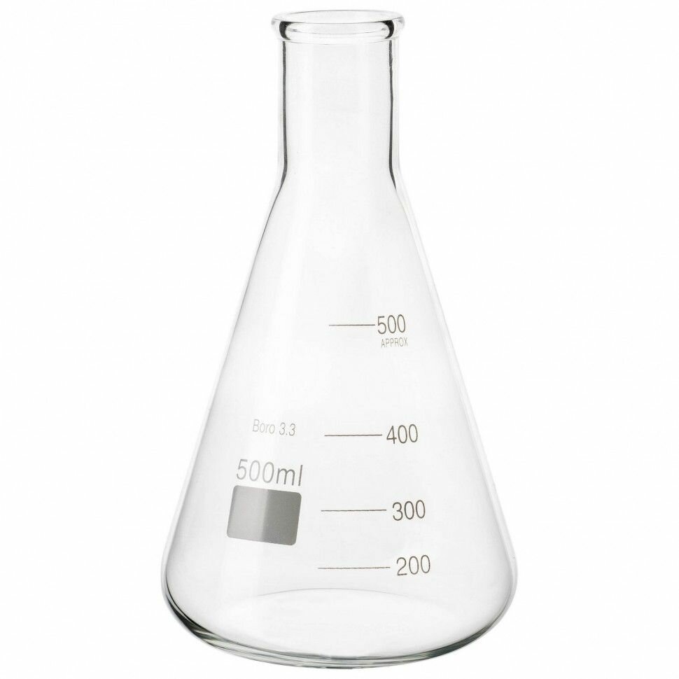 Колба коническая 500 мл с делениями