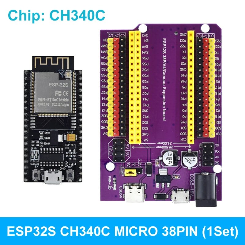TZT ESP32 38PINS CP2102 Расширительная плата 1Set ESP32S-CH340C