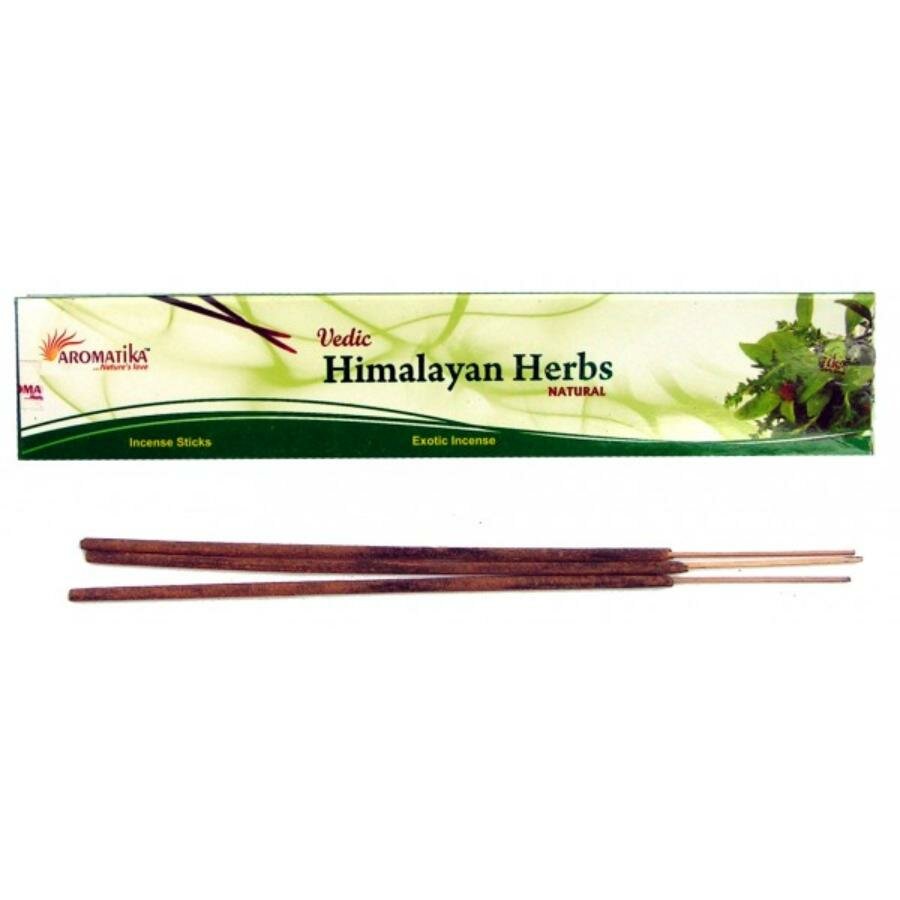 Vedic HIMALAYAN HERBS Natural Incense Sticks, Aromatika (гималайские травы натуральные ароматические палочки, Ароматика), 15 г.