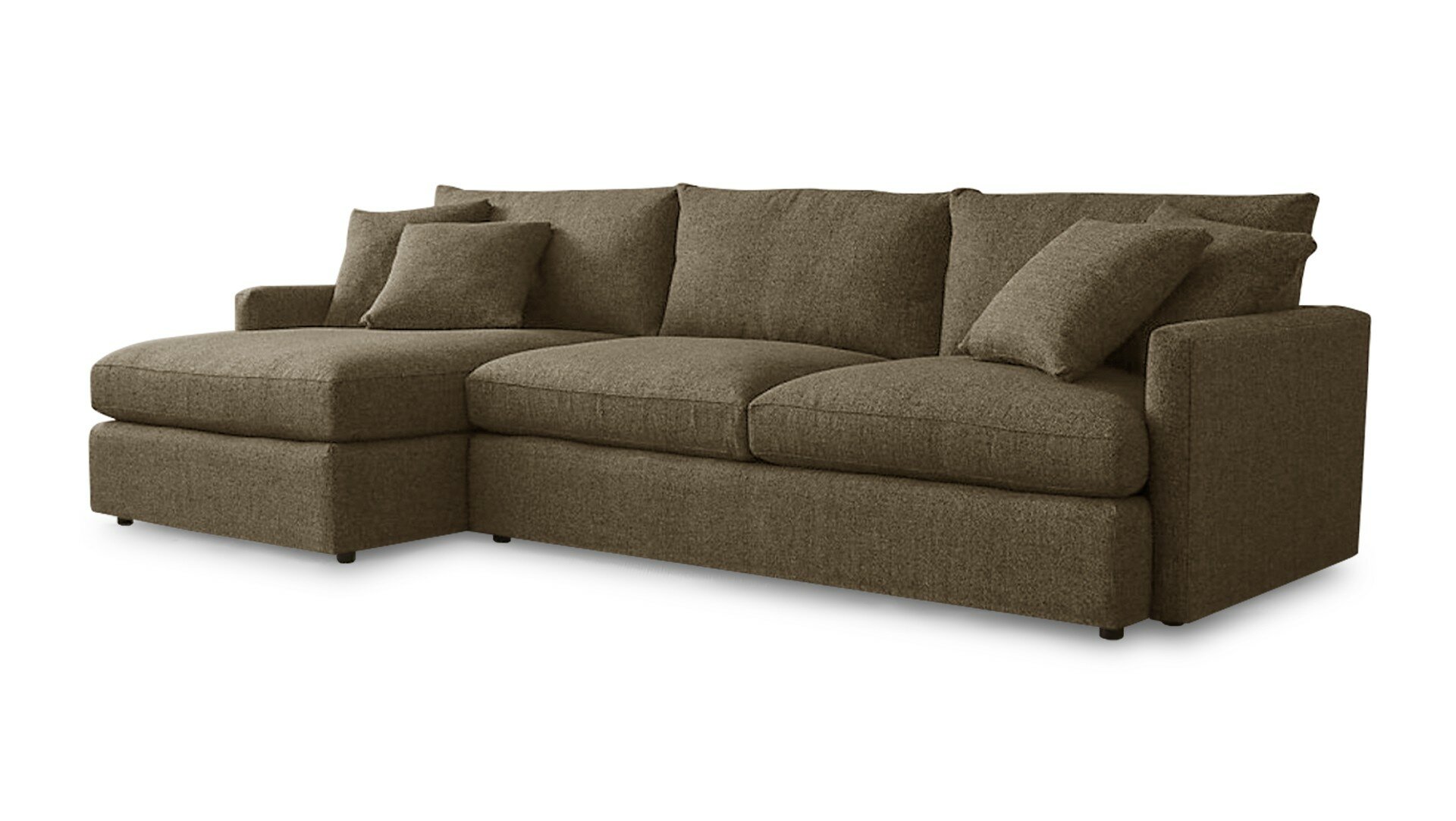 Диван с оттоманкой Стелф Strong 04 NEW 215x153x90 см, коричневый Рогожка, еврокнижка GOODFORM