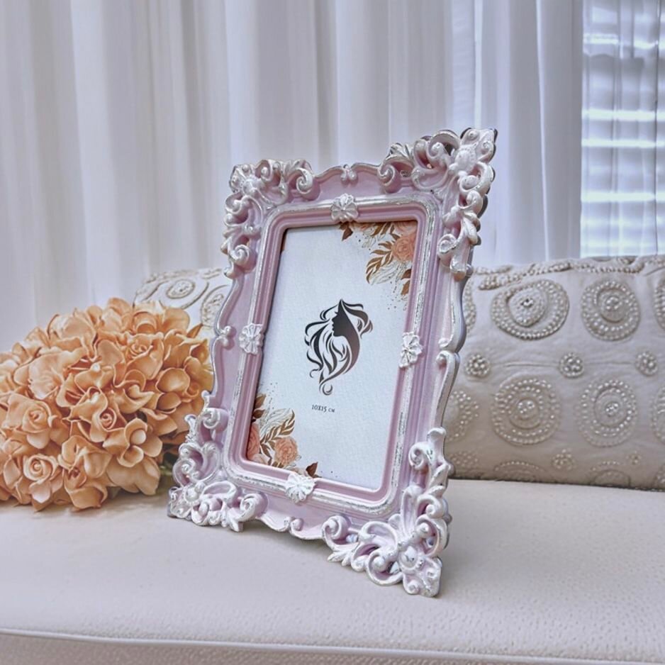 Фоторамка 10х15 см "Эклектика" 20,7х16 см Цвет: Розовый с перламутром