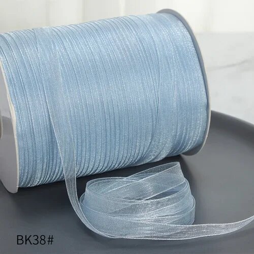 Органза лента 10 мм, 10 м, merylover Голубой, light blue