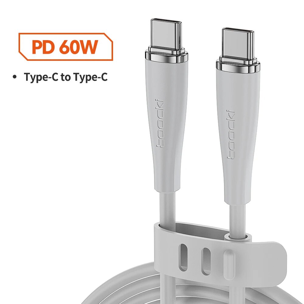 Toocki Type-C - Type-C кабель, PD 60W, Белый