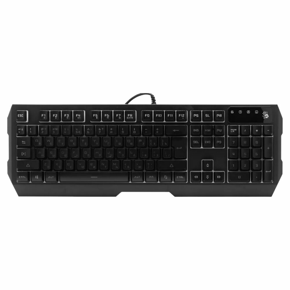 Клавиатура проводная A4TECH Bloody B140N black (USB, 104 клавиши, Multimedia, LED, подставка для запястий) (B140N)