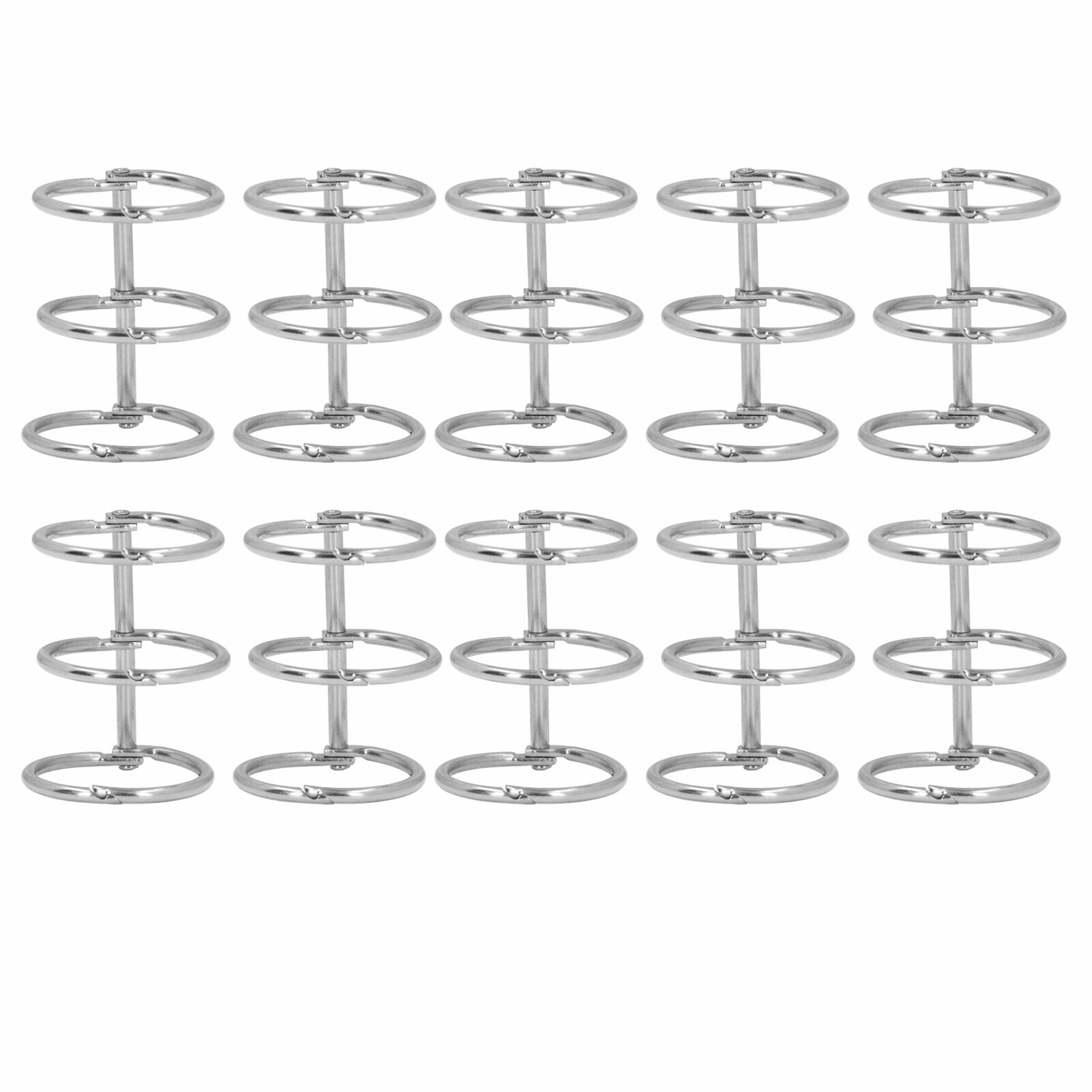 10 шт. металлических кольцевых переплетов для книг с 3 кольцами из нержавеющей стали, корешки для фотоальбомов, блокнотов, дорожных дневников, толщина 25 мм, 200 листов формата А4.