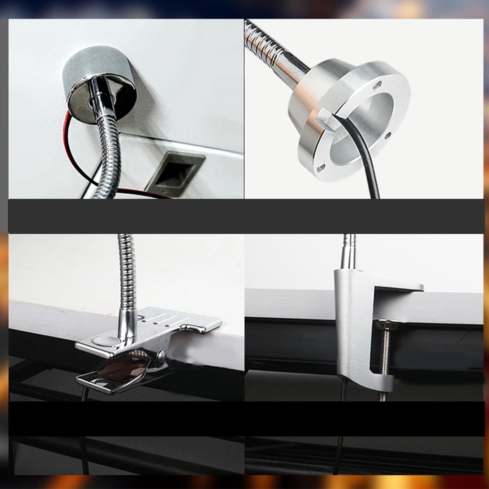 Светодиодный рабочий фонарь на гибкой стойке, 5 Вт, 24 В, длина трубки 500 мм, магнитное основание, инструмент, лампа для ремонта верстака