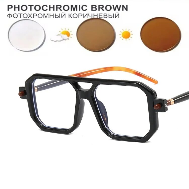 Фотохромные очки Brown, черная оправа