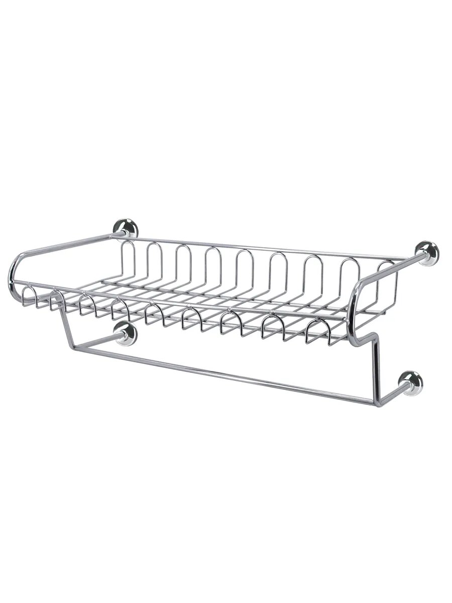 Держатель для ванной Rosenberg, универсальный, хромированная сталь, крепление на дюбель-гвоздь
