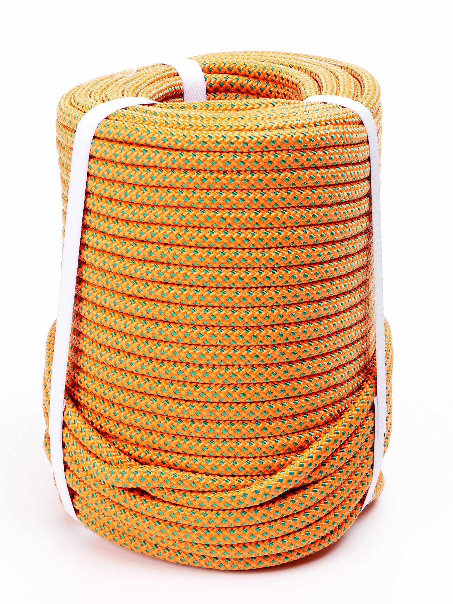 Веревка страховочно-спасательная "Climb" 32 прядная, зелено-оранжевая, d= 8 мм, 50 м