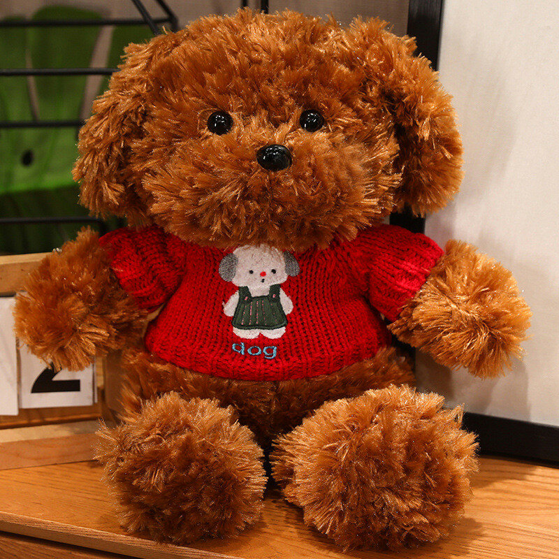 Super soft cute teddy bear dog plush toy perfect gift for girls adorable puppy stuffed animal brown 40cm