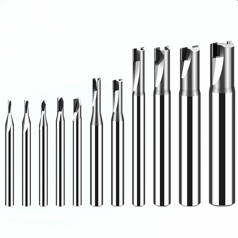 Лидер продаж, 1 шт, алмазная фреза PCD, углеродное волокно, стекловолокно, бакелитовый инструмент, материал, гравировальные биты с ЧПУ, 6 мм, 8 мм, концевая фреза 1 pcs flat end, 2.5mm x4D-1T