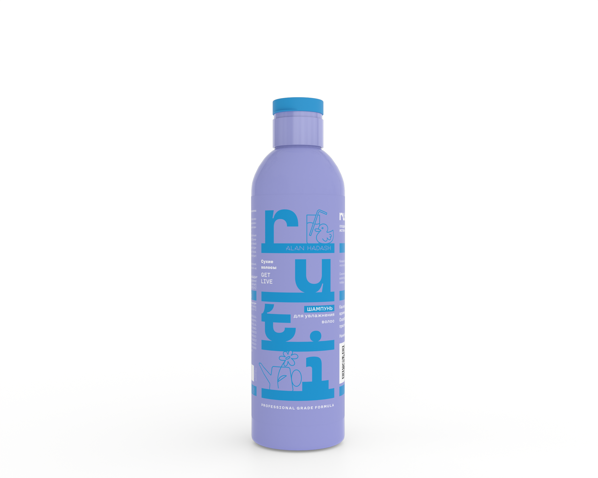 Alan Hadash Шампунь RUTI "GET LIVE", увлажняющий, для всех типов, для сухих волос, с касторовым маслом, 200мл