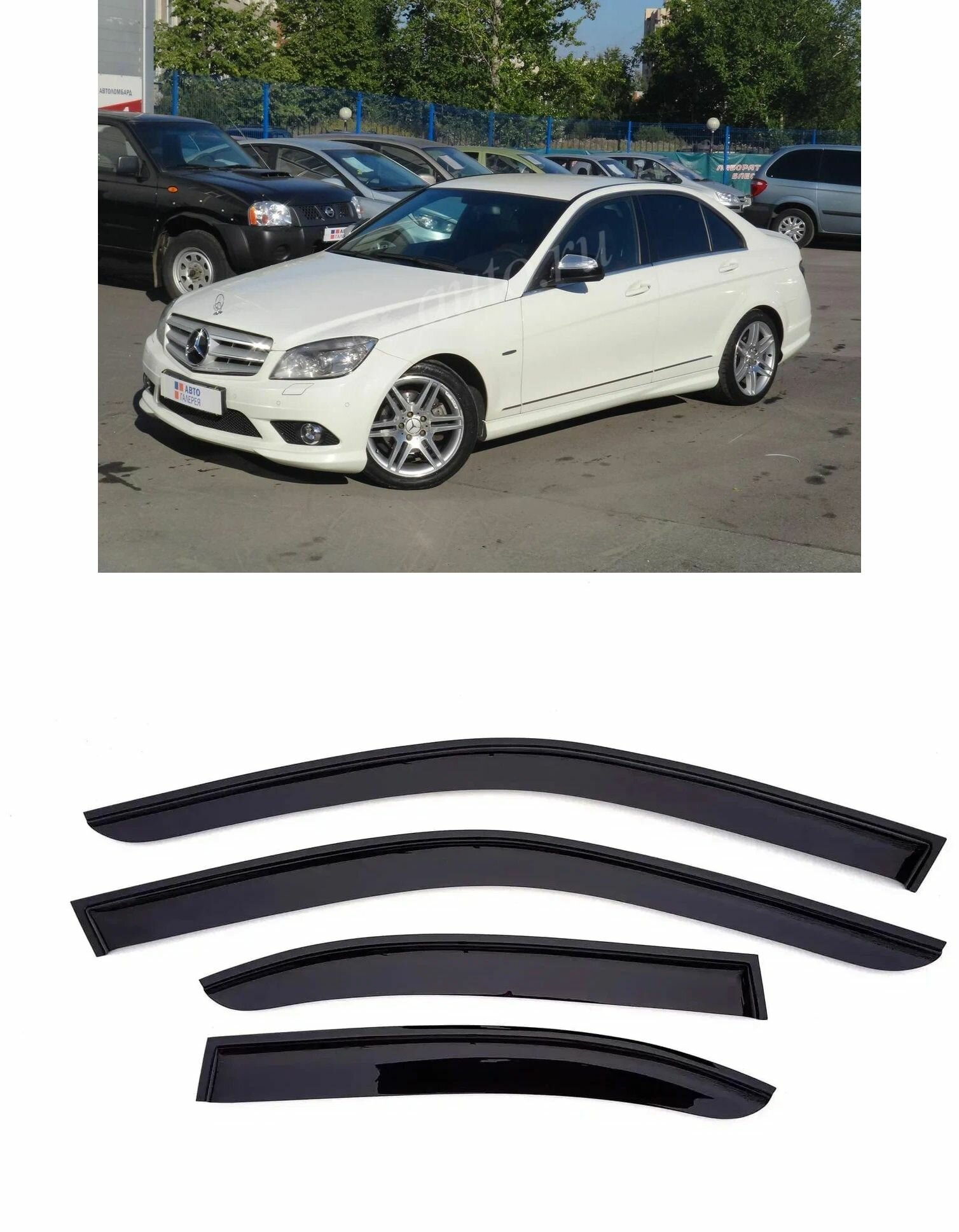 Дефлекторы боковых окон MERCEDES-BENZ Мерседес-Бенц C- klasse седан (W204) (2007-2014)