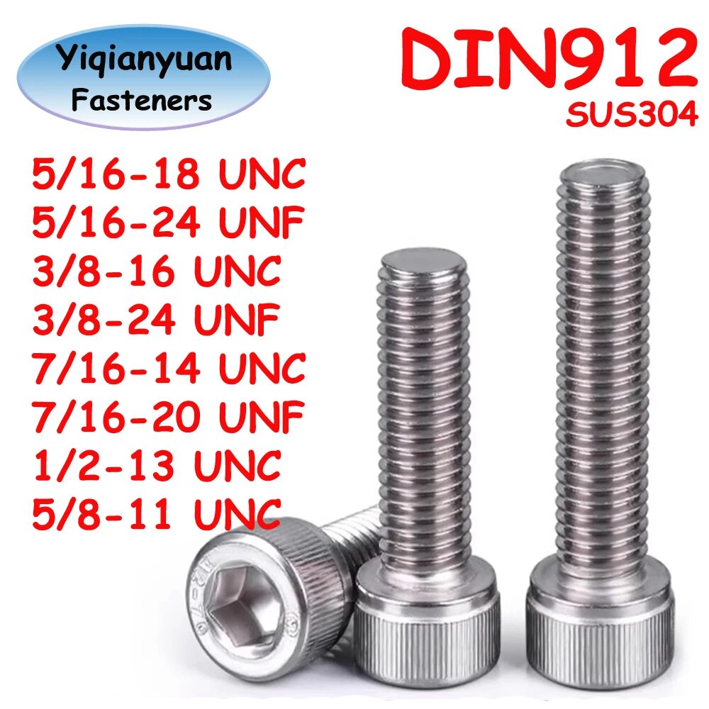 Болты Yiqianyuan из нержавеющей стали 3I8-16 UNC(3Pcs), 3.0inch