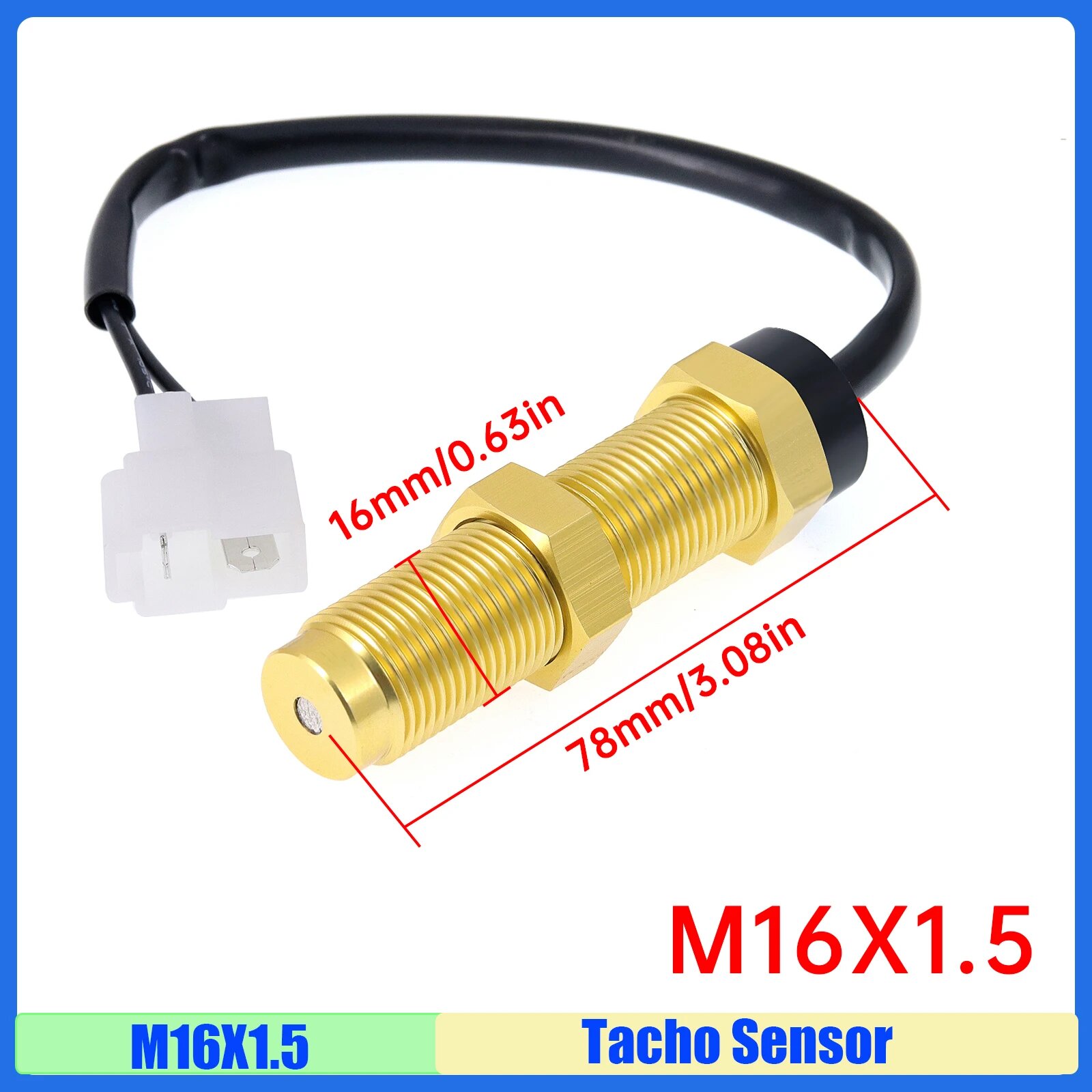 B Универсальный дизельный бензиновый двигатель, моторная лодка, датчик тахо об/мин M16X1.5 M18X1.5, датчик тахометра, 1 шт. M16X1.5