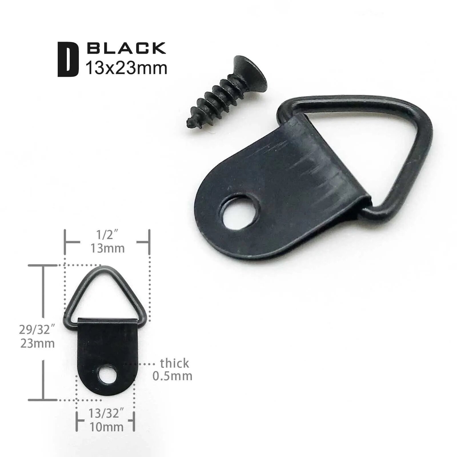 Крючки для картин HZYUEGOU 25 шт. D black 13x23mm
