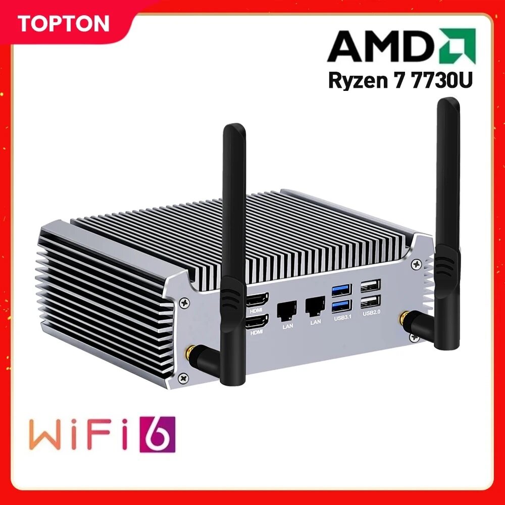Мини-ПК Topton Ryzen 7 FU02 Ryzen 7 7730U, No Ram No HD No WiFi