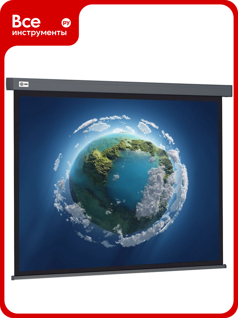 Настенно-потолочный рулонный экран CACTUS 187x332 см Wallscreen CS-PSW-187x332-SG 16:9 серый