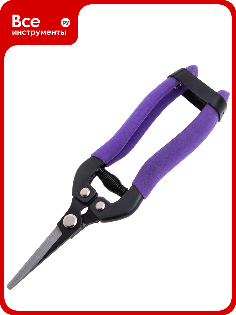 Цветочный секатор 180 мм, пружина спирал. типа, тефлон. покр, прямые режущие губки PALISAD 60554, 180 мм