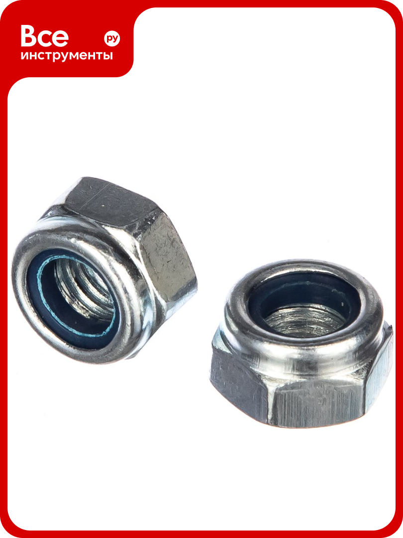 Самоконтрящаяся гайка DIN 985 оцинкованная М8, 100шт - коробка Tech-Krep 105254