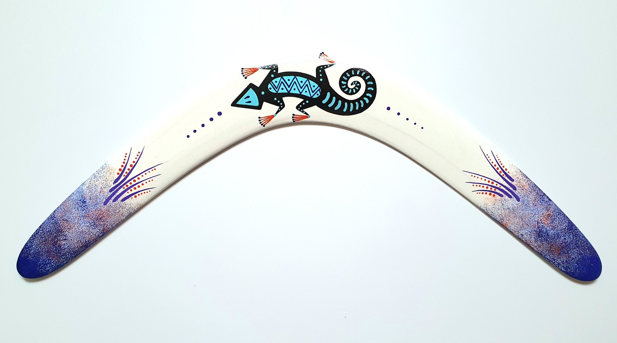 Бумеранг Ящерица фиолетовая (Стандартный, 48 см), дерево, ручная работа