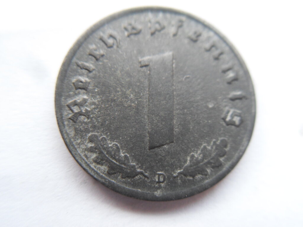Германия - Третий рейх 1 рейхспфенниг, 1942 Отметка монетного двора: "D" - Мюнхен