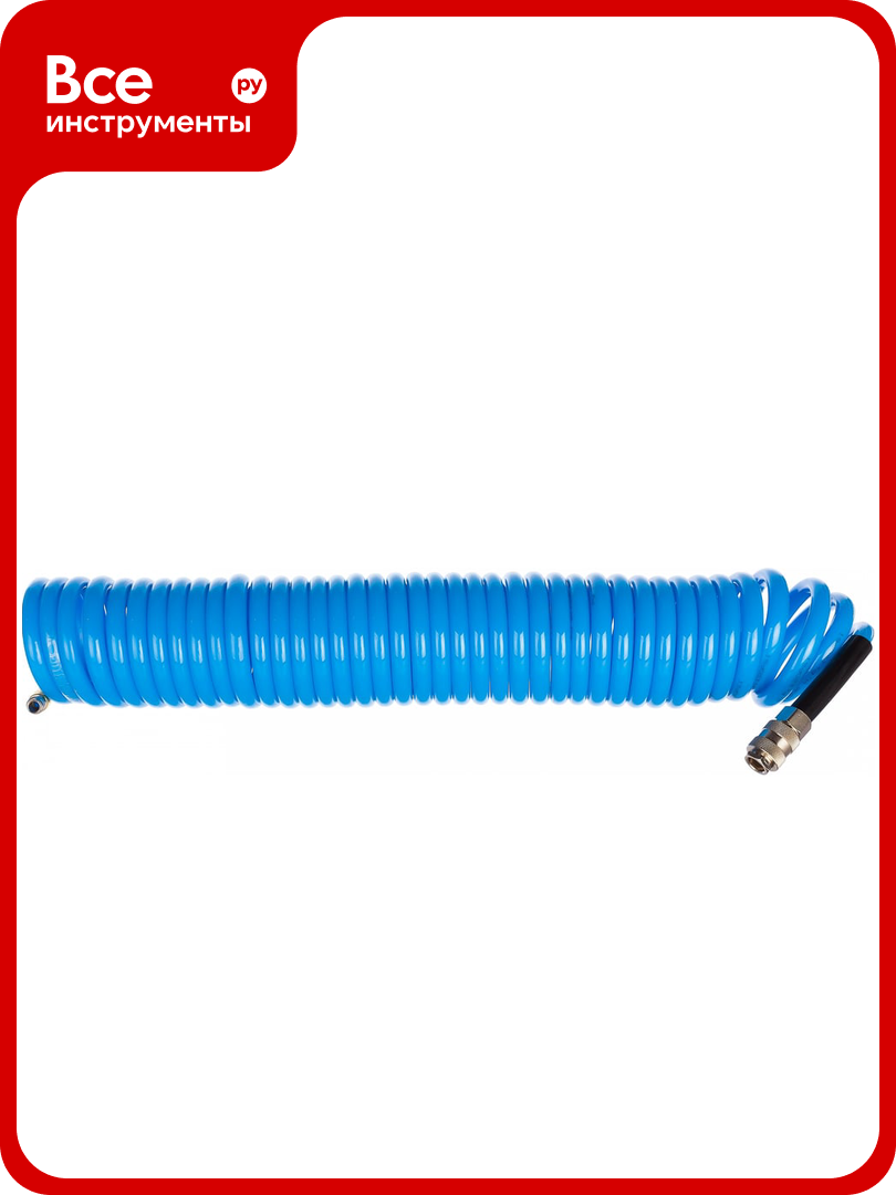 Шланг спиральный с фитингами рапид (10 м; 8x12 мм) FUBAG 170305, изготовлен из полиуретана