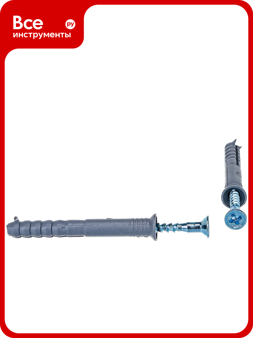 Дюбель-гвоздь 8х60 потайная манжета, полипропилен 75шт - ведро Tech-Krep 104744, надежное