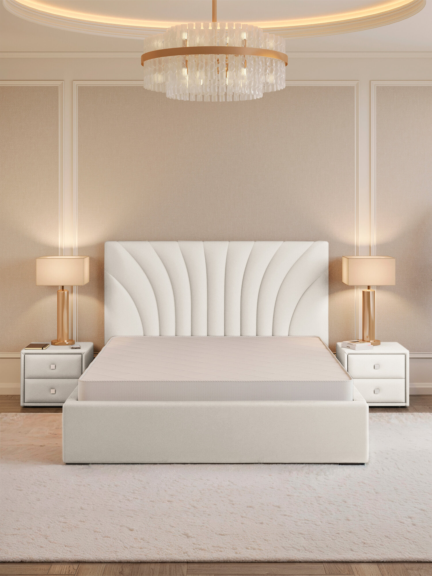 Кровать двуспальная 160х200 с подъемным механизмом, Ариэль с мягким изголовьем для дома и спальни, ортопедическое основание, ящик для белья