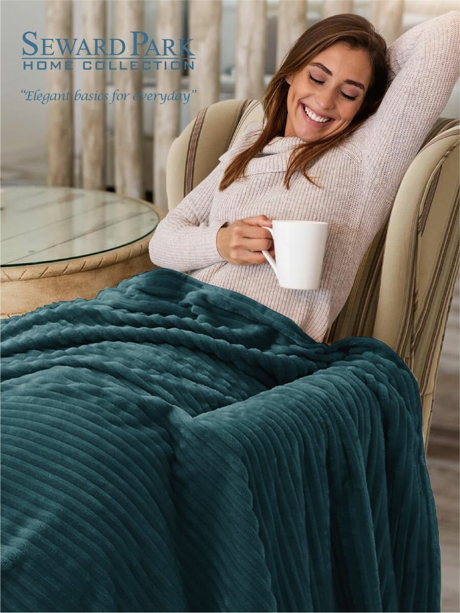 Плед покрывало 140х200 см велсофт премиум в подарочной упаковке