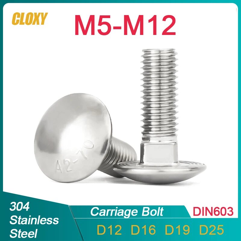 Болты CLOXY М4-М12 нержавеющая сталь DIN603 M4 (20pcs), 16mm