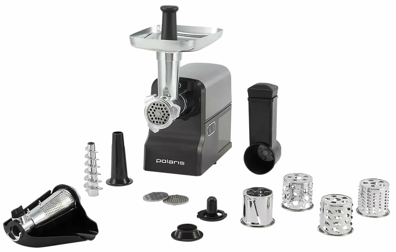 Мясорубка Polaris PMG 2585A RUS, нержавеющая сталь/серый