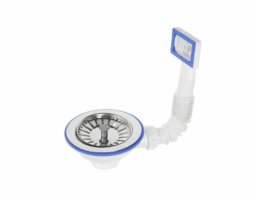 Выпуск для кухонной мойки 1 1/2"с прямоугольным переливом E155P 2 штуки