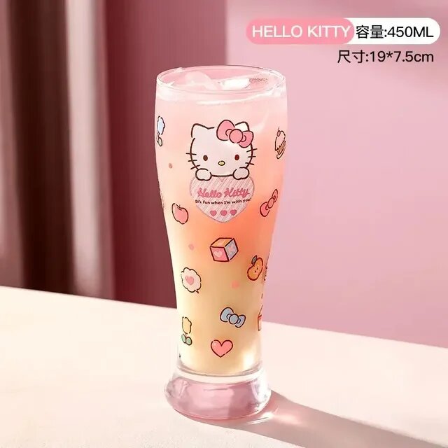 Стаканчик для воды MINISO My Melody Hello Kitty в стиле аниме Kuromi Kawaii, милый, для дома, молочный напиток, сок, большая емкость, детский подарок
