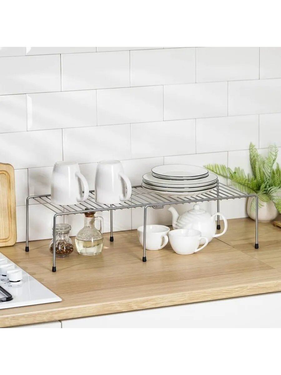 Раздвижная полка для шкафа хром, 36-62×22×15 см