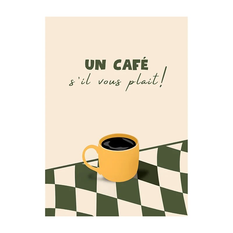 Плакат "Un Café s'il vous plaît!", 20x30см, Q0057-14