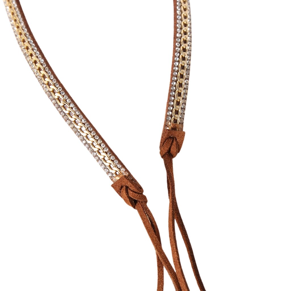 Двусторонний бархатный ремешок для шапочки в богемном стиле в стиле ретро со стразами-Стиль 2