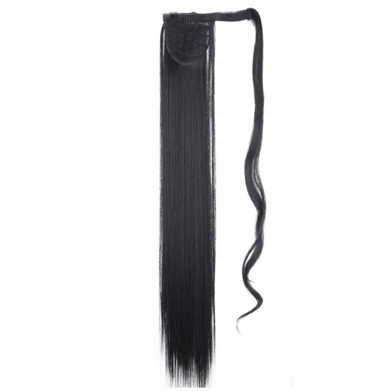 Длинные накладные волосы для девочек, Натуральный черный цвет