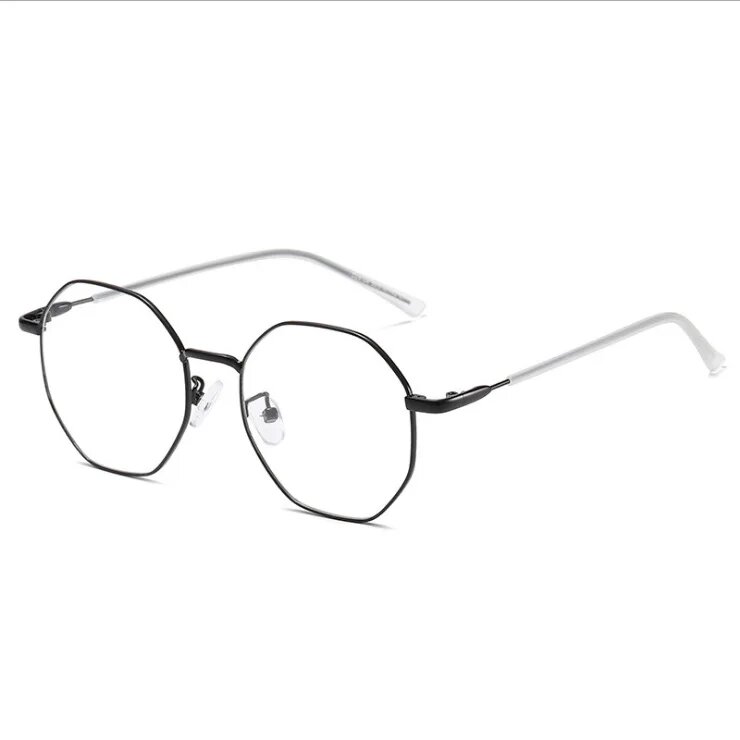 Винтажная оправа для очков с защитой от синего света, 2023 Шестигранная металлическая оправа для очков, модная оправа, прозрачные компьютерные очки