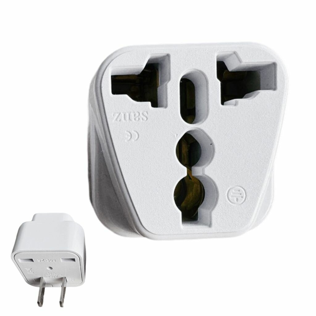 Штепсельная вилка преобразования американского стандарта белого цвета