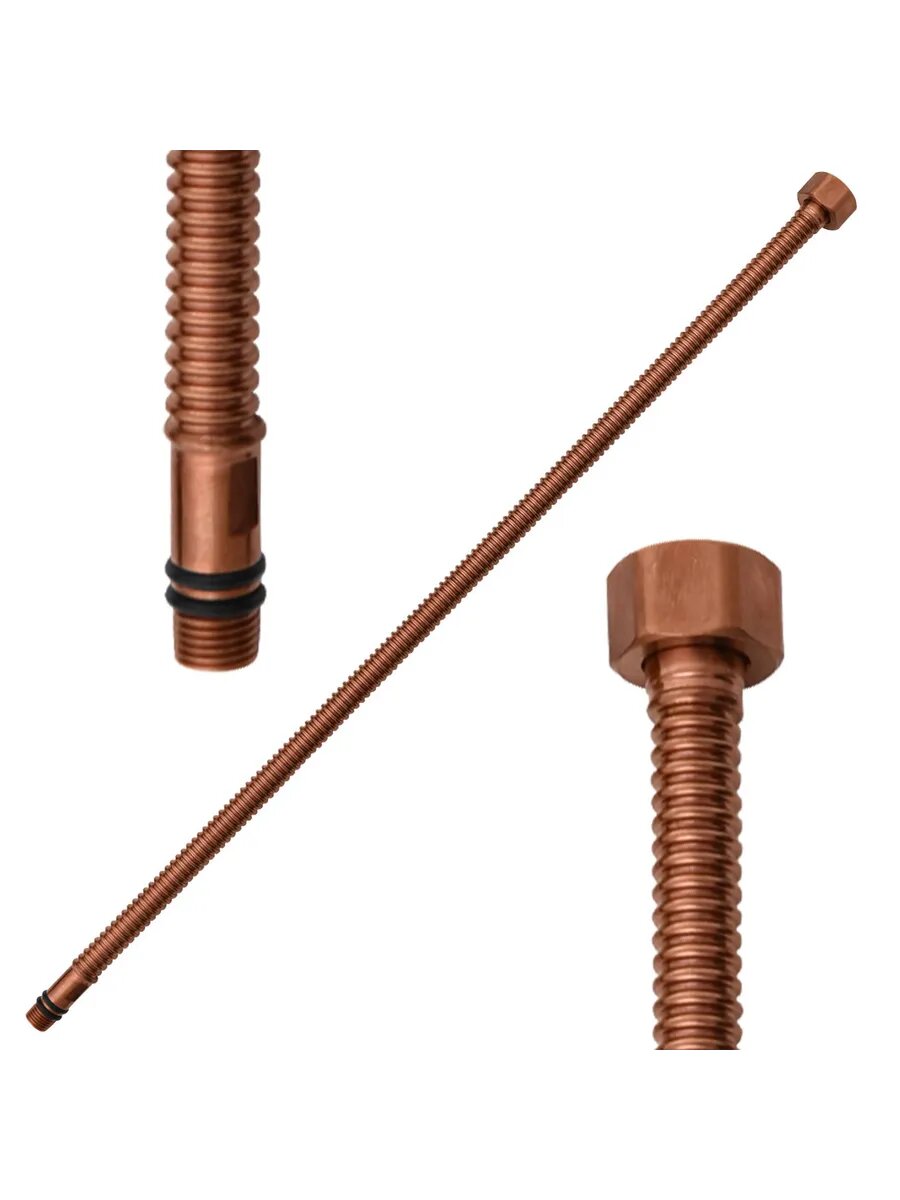 Сильфоновая подводка, гибкая, М10х1 G1/2, 35 см, стальная, цвет розовый золотистый крацованный