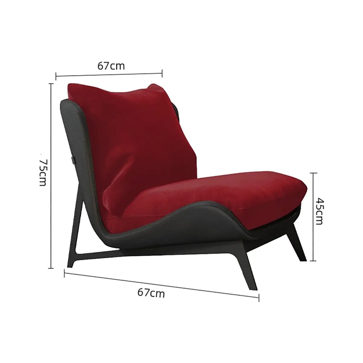 Компактное мягкое кресло без подлокотников Boston (цвет бордовый)