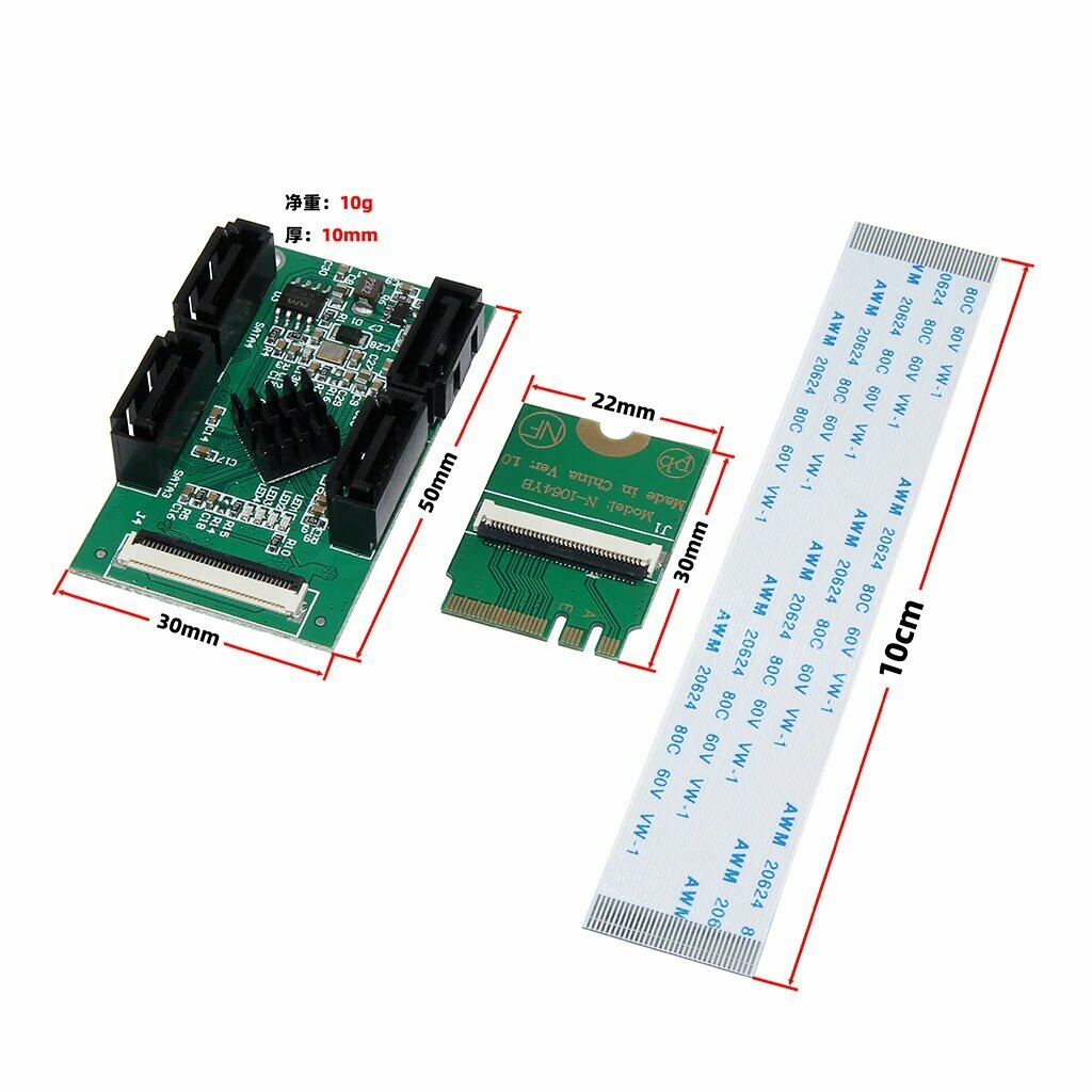 Culebacu Адаптер M.2 Wi-Fi на 4 SATA 3.0