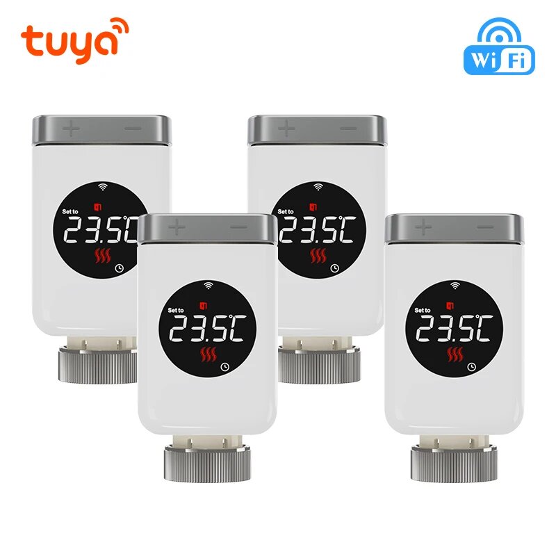 Tuya Smart WiFi термостатический радиаторный клапан TRV801W TRV801W 4PCS