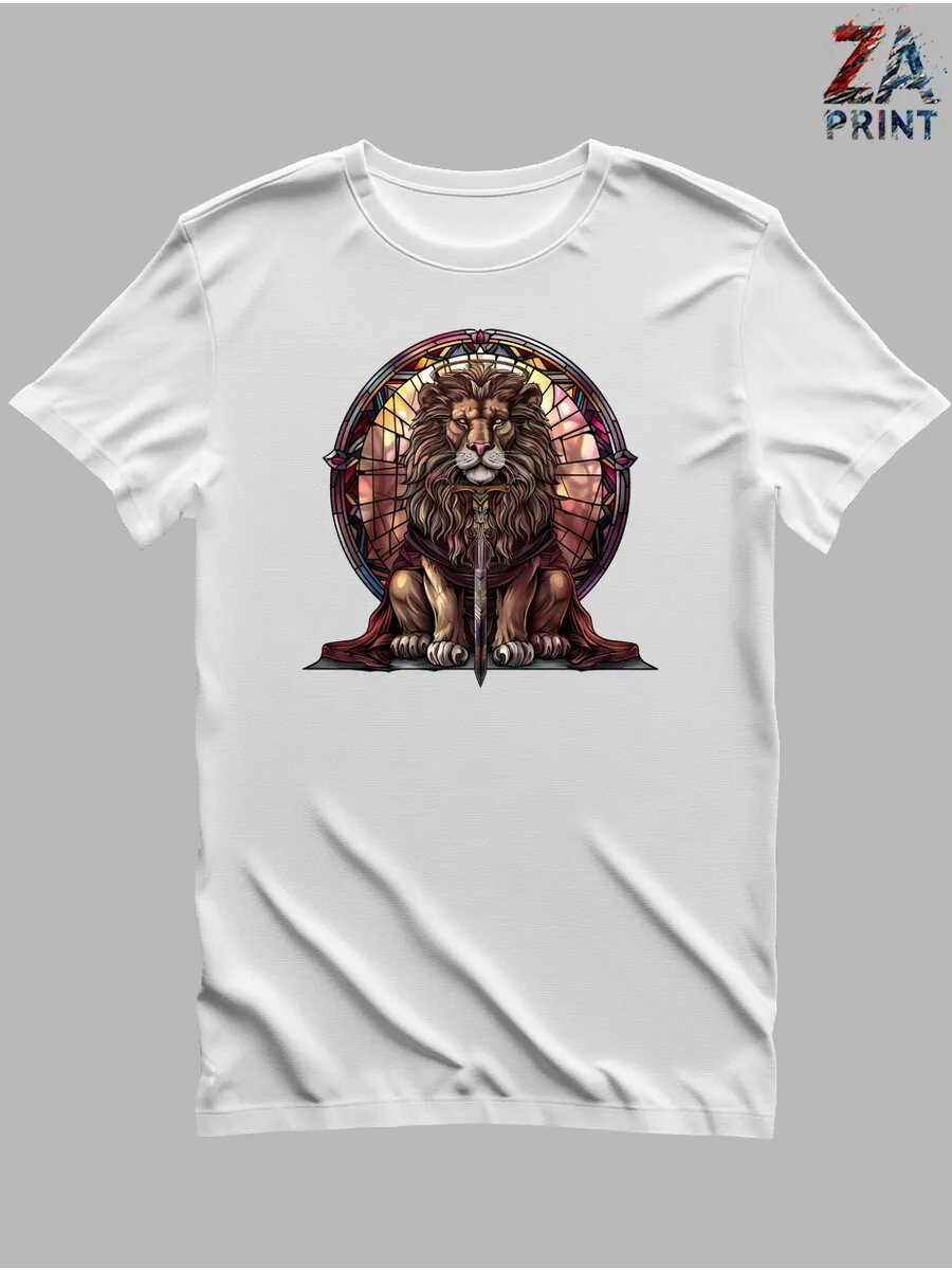 Футболка мозайка лев