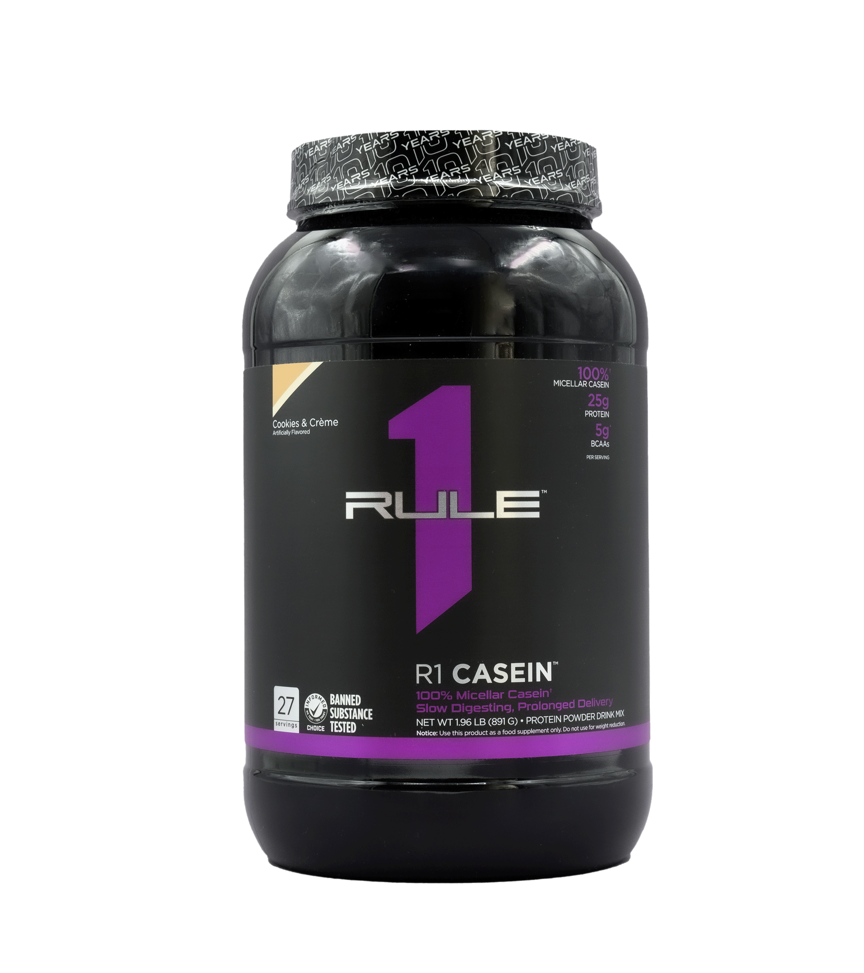 Rule1 Casein 2lb Шоколад. Казеин для похудения. 26 порций. США