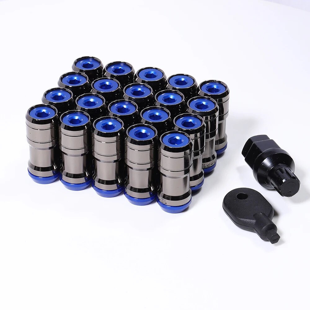 Гоночные Колесные гайки M12xP1.25/ M12xP1.5, скрытая формула гептагона, стальные колеса стопорные гайки Acorn Rim, закрытый конец 20 шт./компл, M12x1,5, RS2025D-Blue